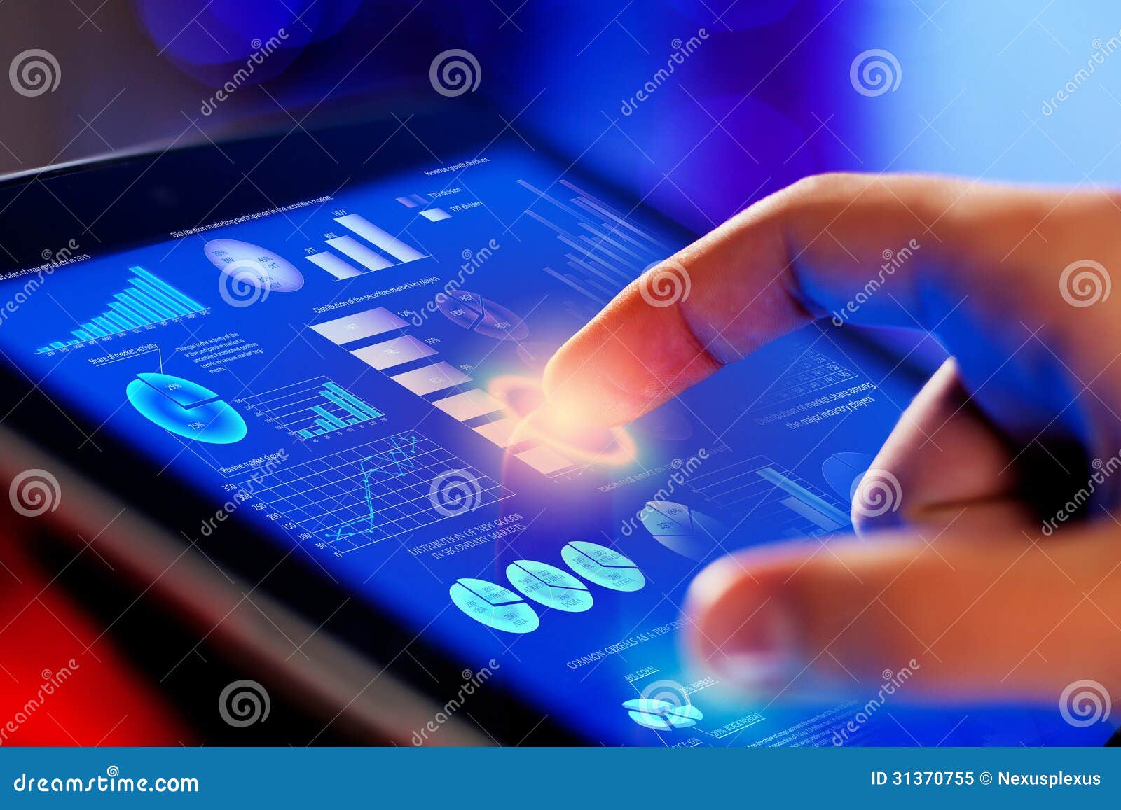 Closeup of Finger Touching Tablet-pc Screen Stock Image - Image of ...