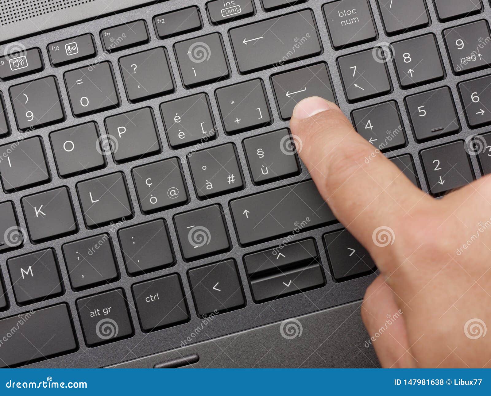 Closeup Finger Typing Laptop Keyboard Stock Photo - Image of working ...