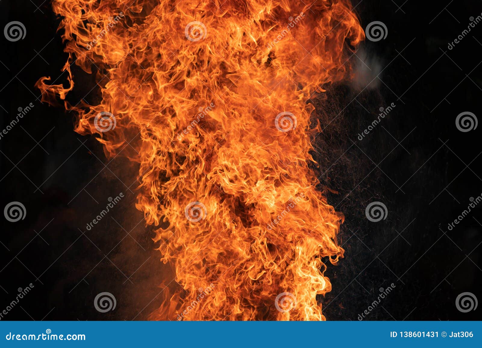 Closeup Fire Flames from Gas Explosion on Black Background Stock Image ...
