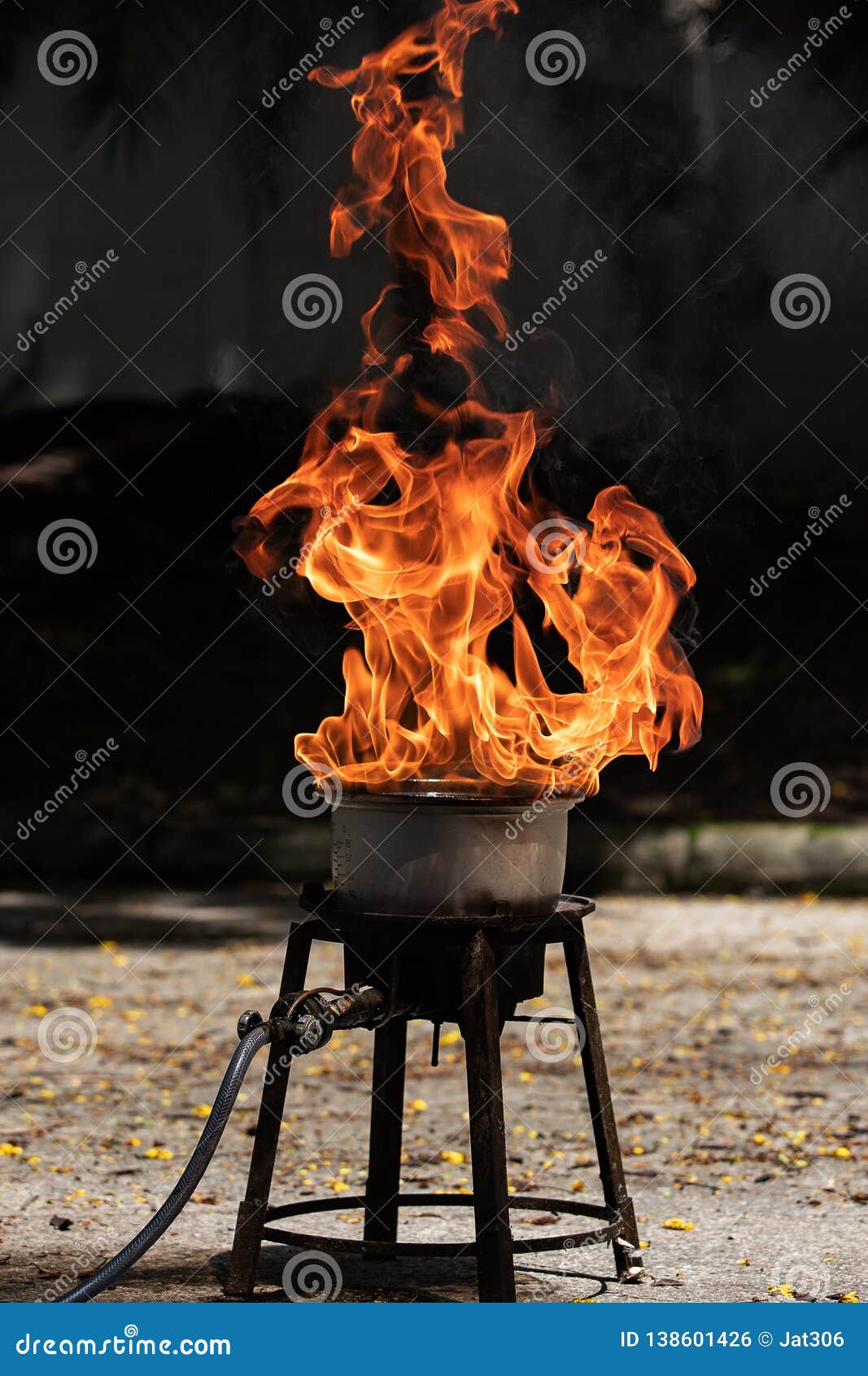 Closeup Fire Flames from Pot while Cooking Stock Photo - Image of ...