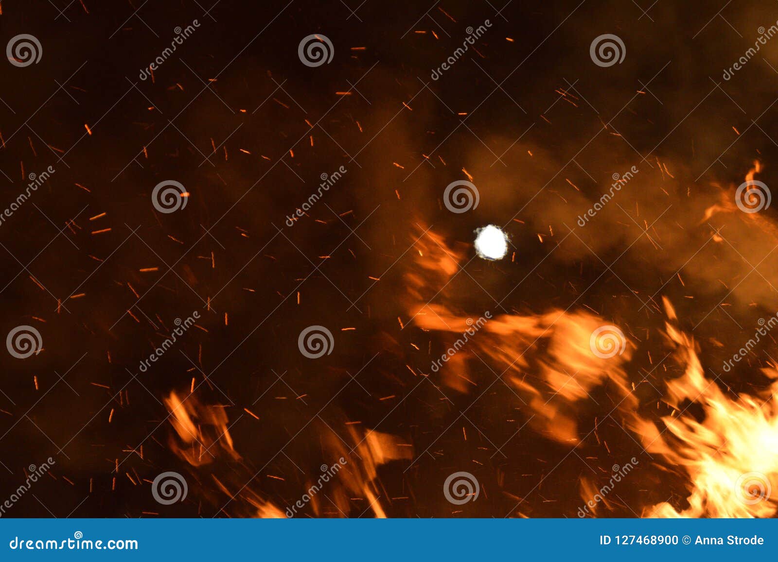 Closeup of a Fire and Moon. Stock Photo - Image of celebration, latvia ...