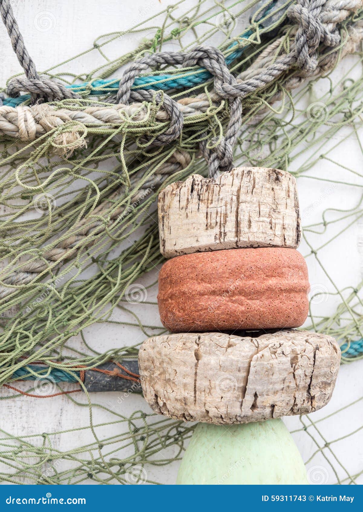 Closeup of the Float of a Dragnet Stock Image - Image of flotage ...