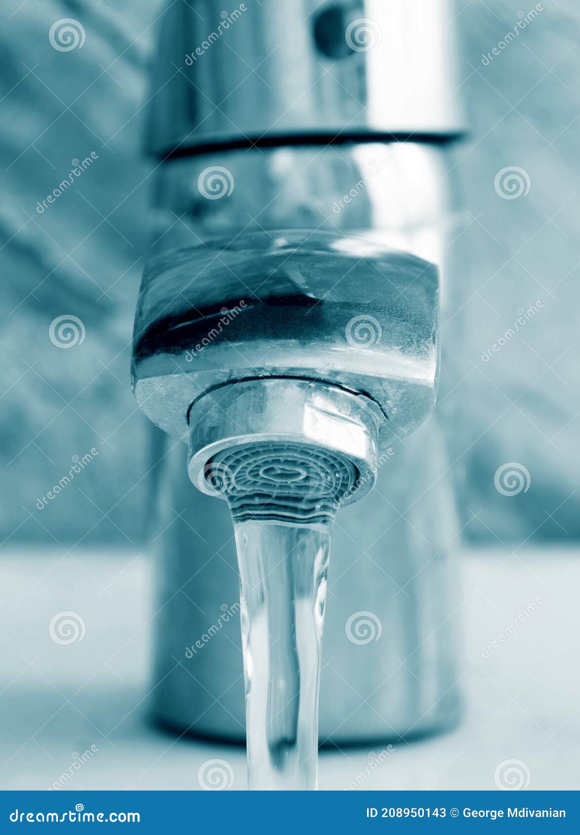 Flowing water from the tap stock image. Image of kitchen - 208950143