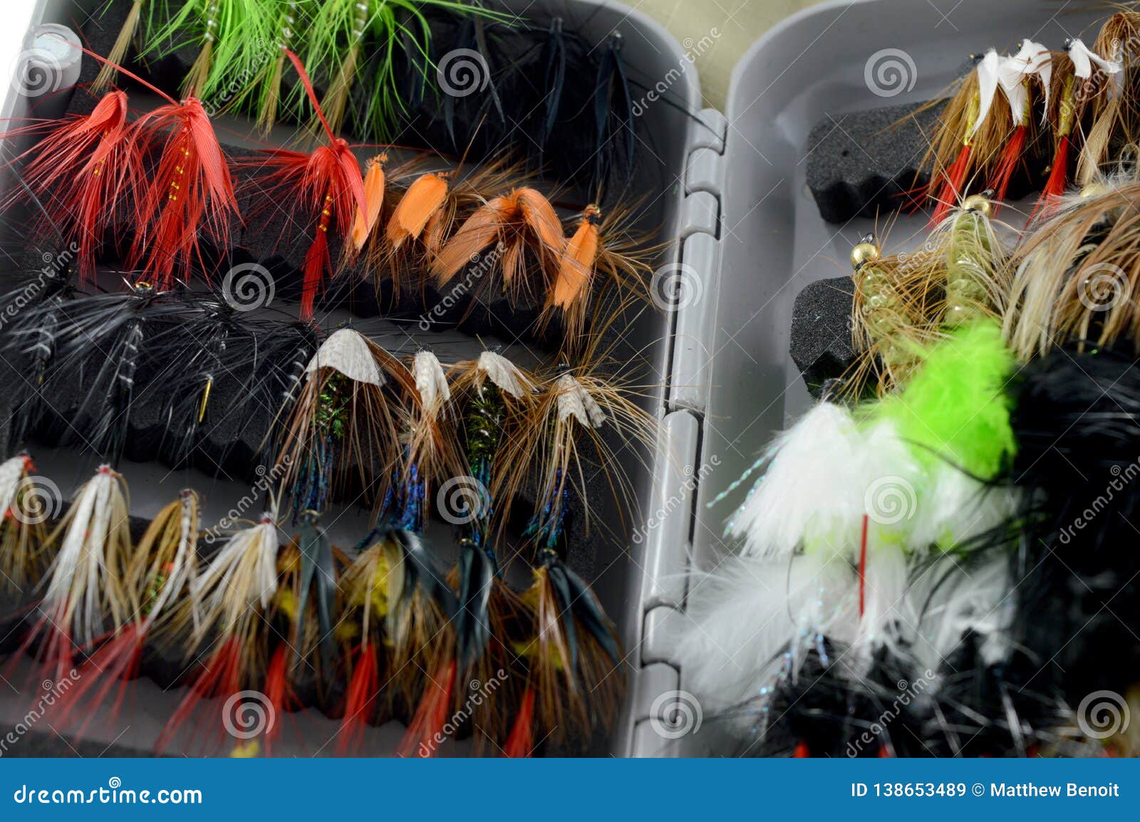 Closeup Fly Tackle stock image. Image of feathers, black - 138653489