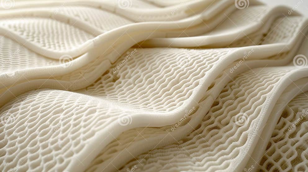 Closeup of Folded White Textured Material with Bumpy Surface for ...