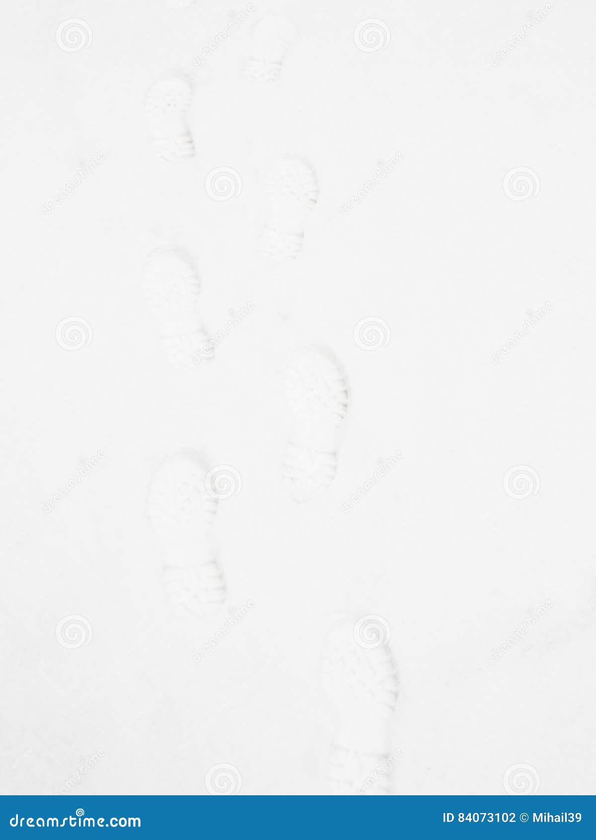 Closeup of Footsteps in Snow Going Forward Stock Photo - Image of ...