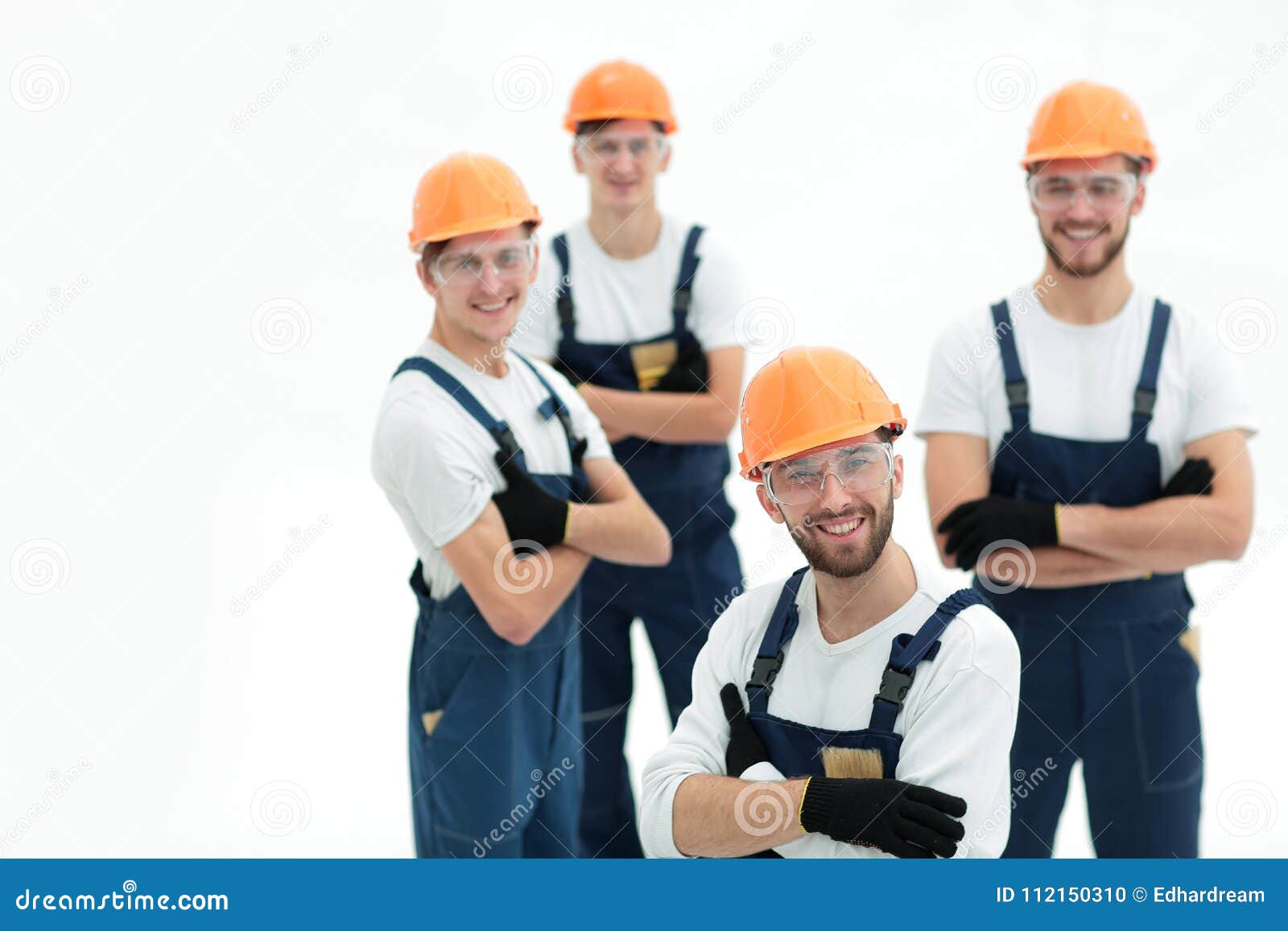 Closeup.the Foreman and Construction Team Stock Photo - Image of ...