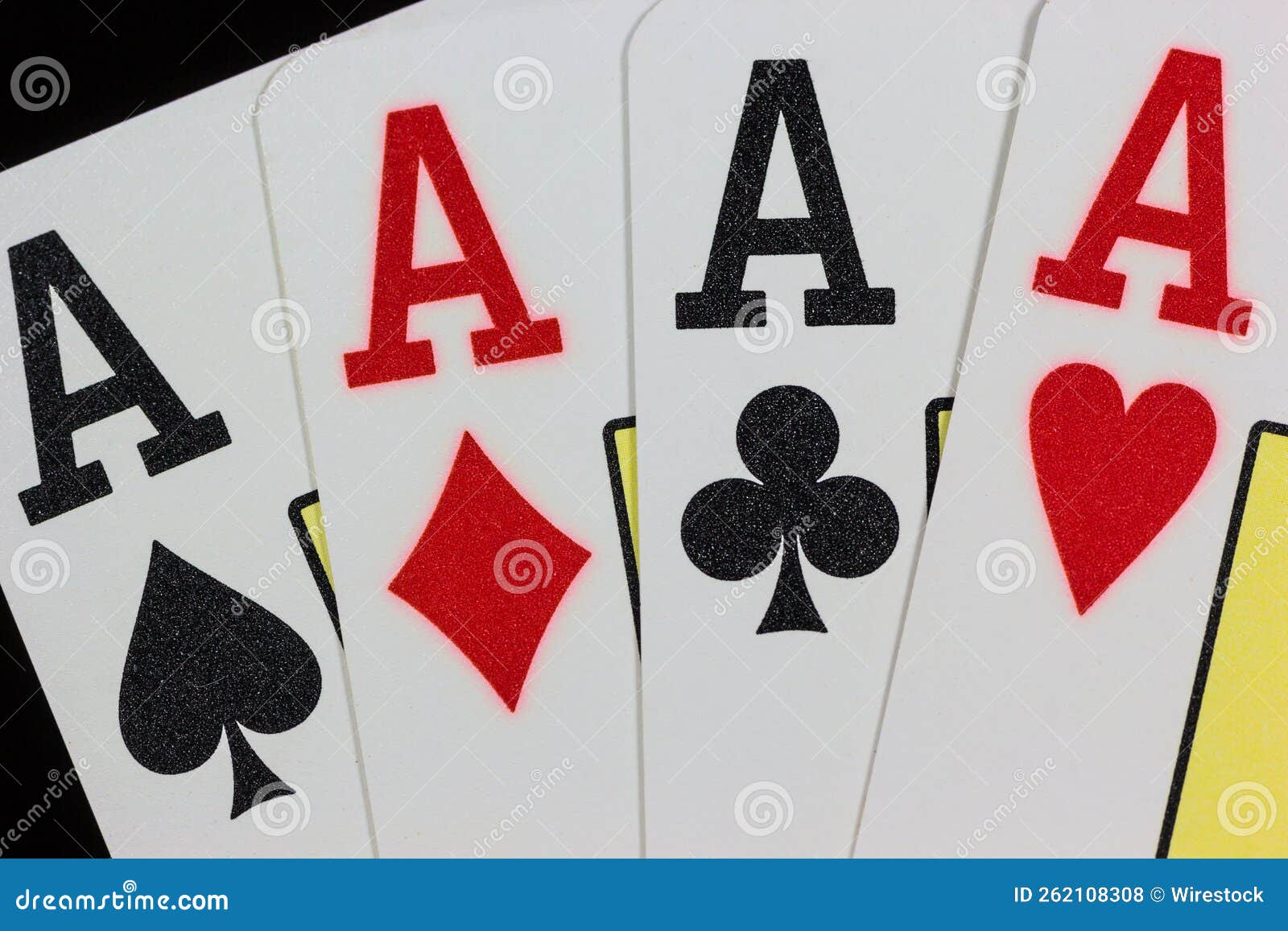 Closeup of four ace cards stock photo. Image of game - 262108308