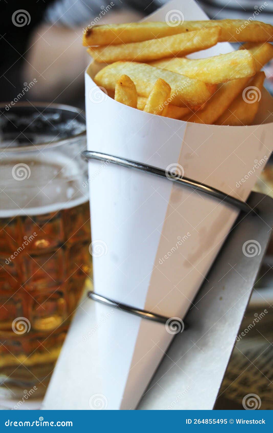 Closeup of French Fries in a Cone Stock Image - Image of appetizer ...