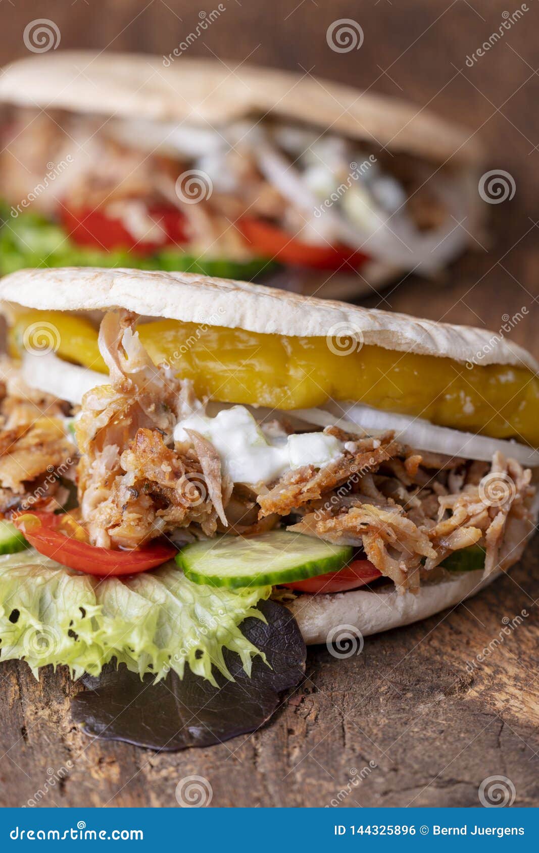 Closeup of a fresh doner stock photo. Image of sandwich - 144325896