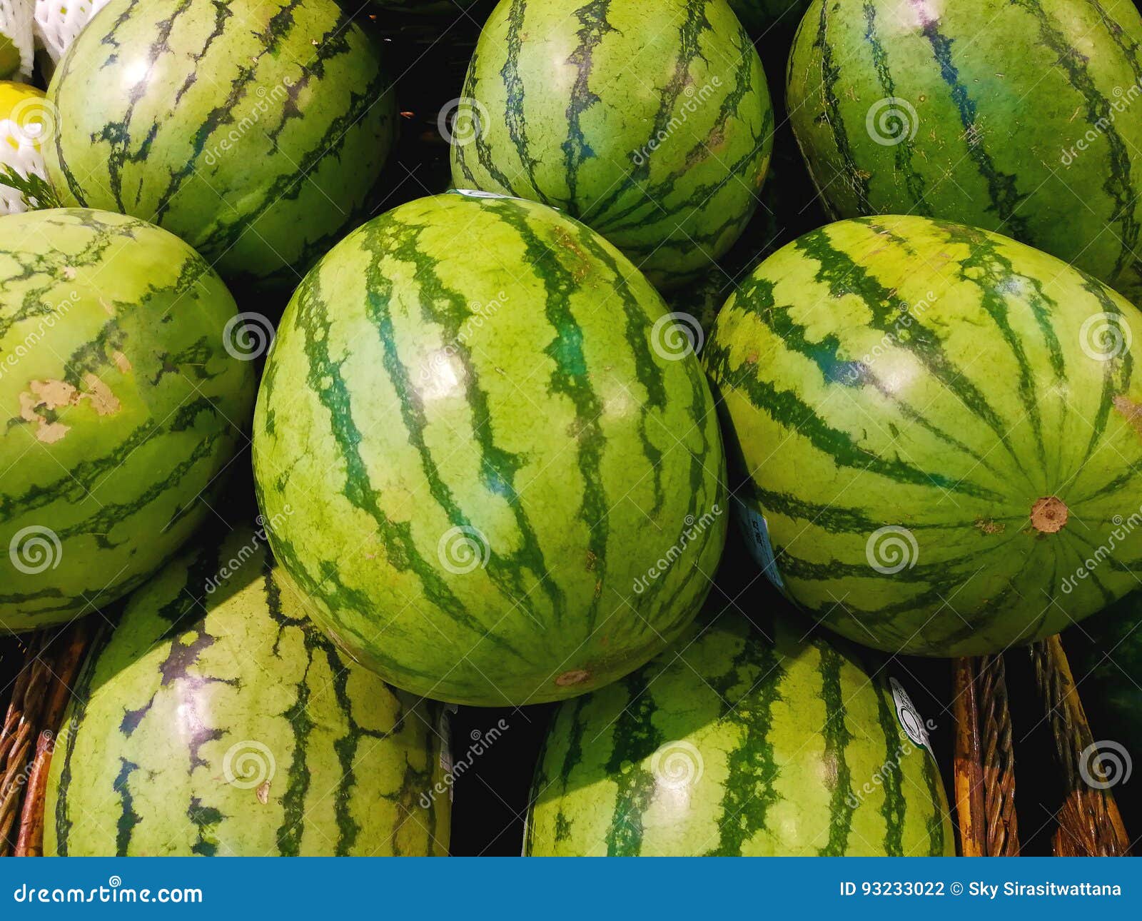 Closeup Fresh Many Watermelons Stock Photo - Image of water, tasty ...