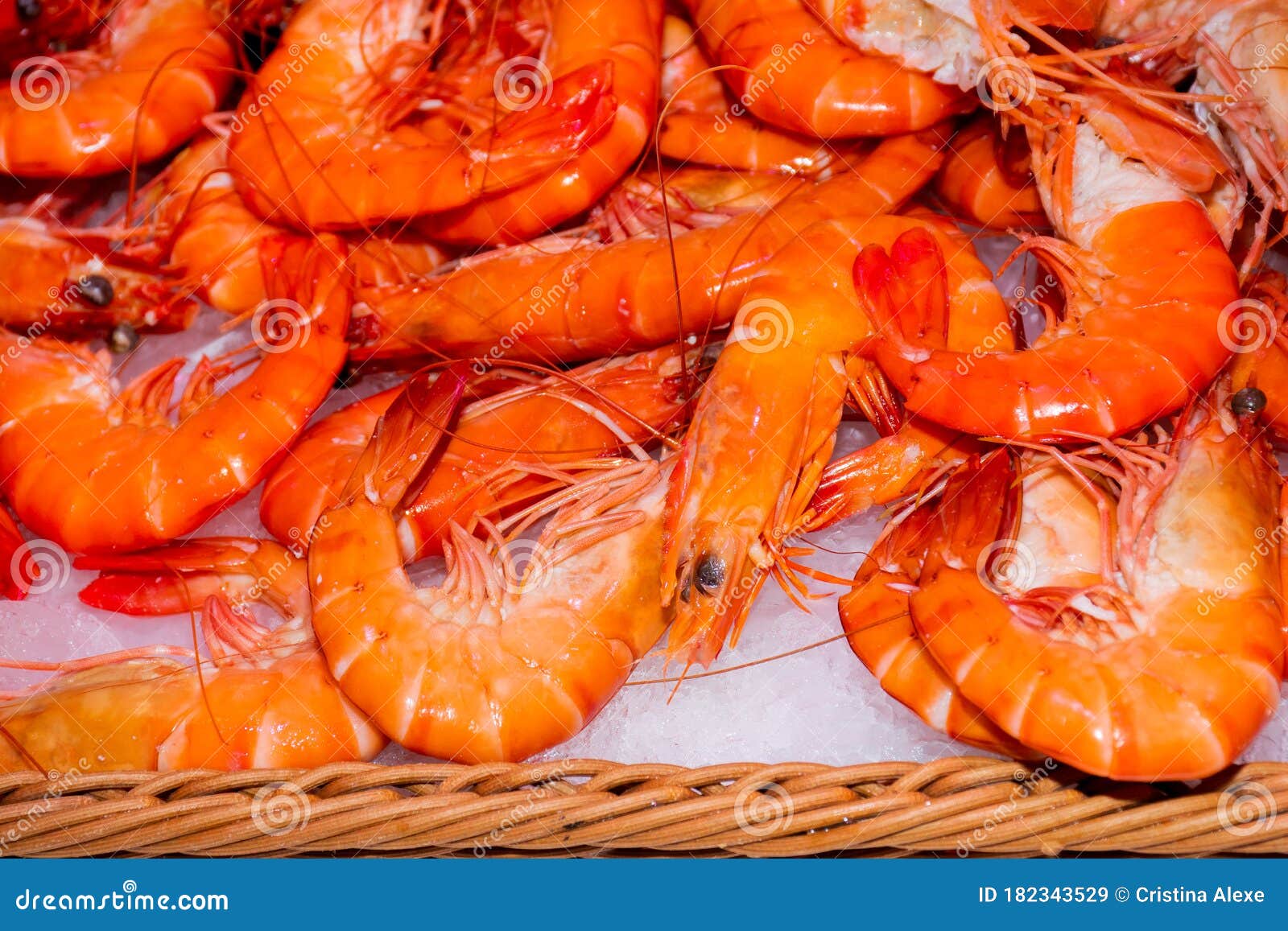 Closeup on Fresh Prawns in a Market Place Stock Image - Image of prawn ...