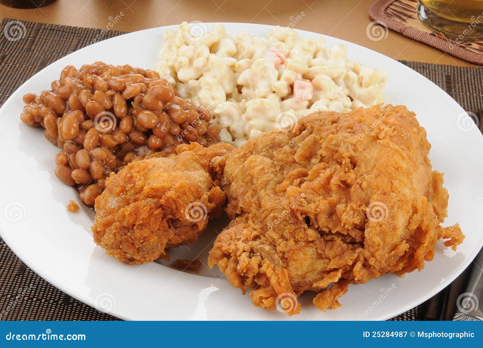 Closeup of a Fried Chicken Dinner Stock Image - Image of macro, chicken ...