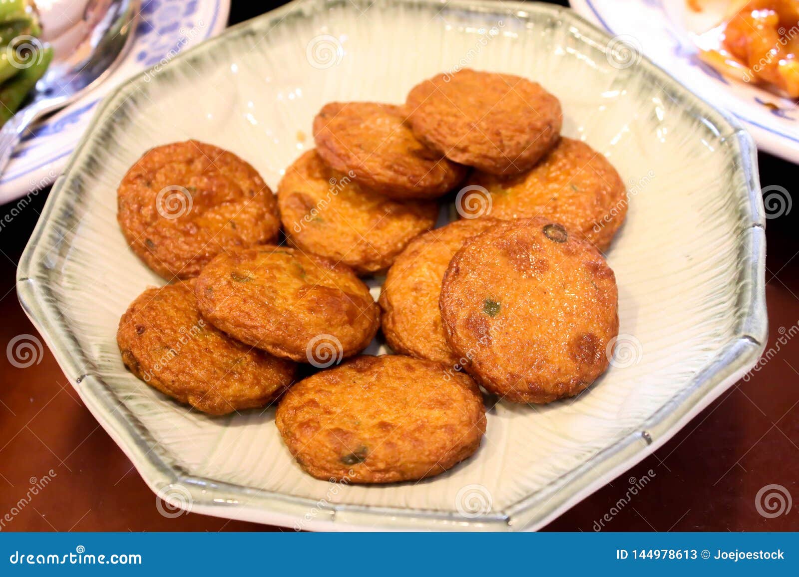 Closeup of Fried Fish-paste Balls Chinese Style on Dish Stock Image ...