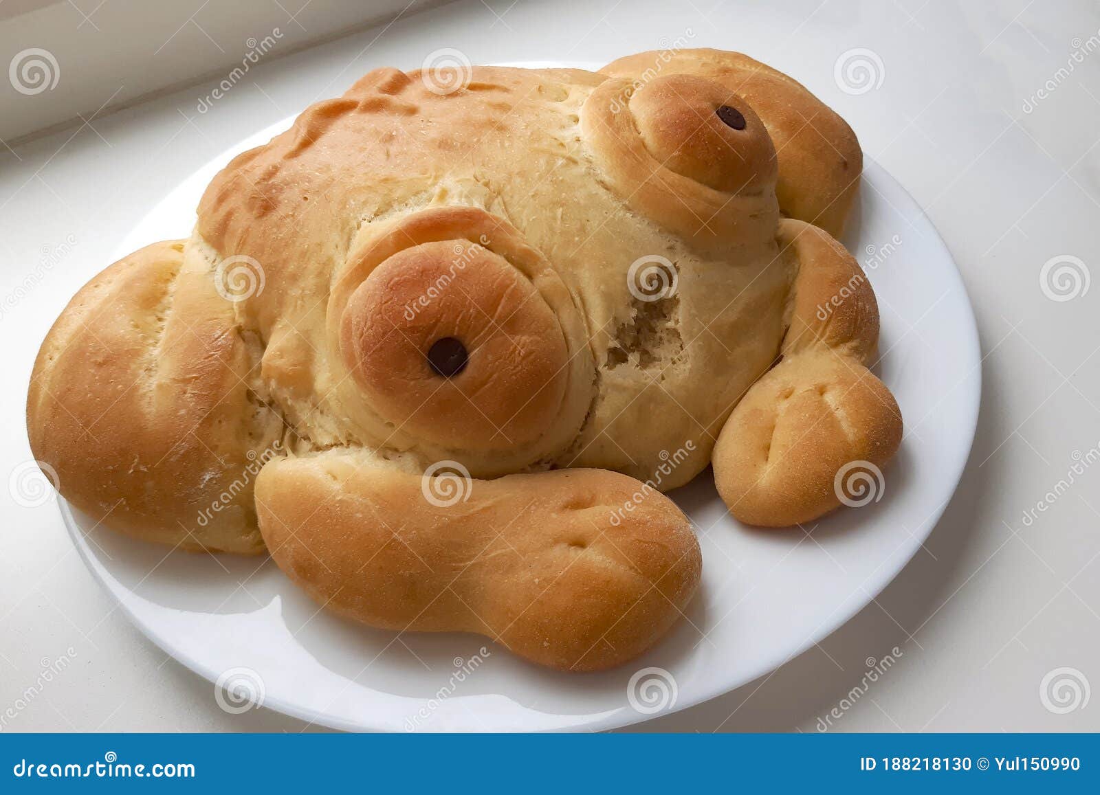 Closeup Frog Bread on a Plate. Stock Photo - Image of cake, plate ...