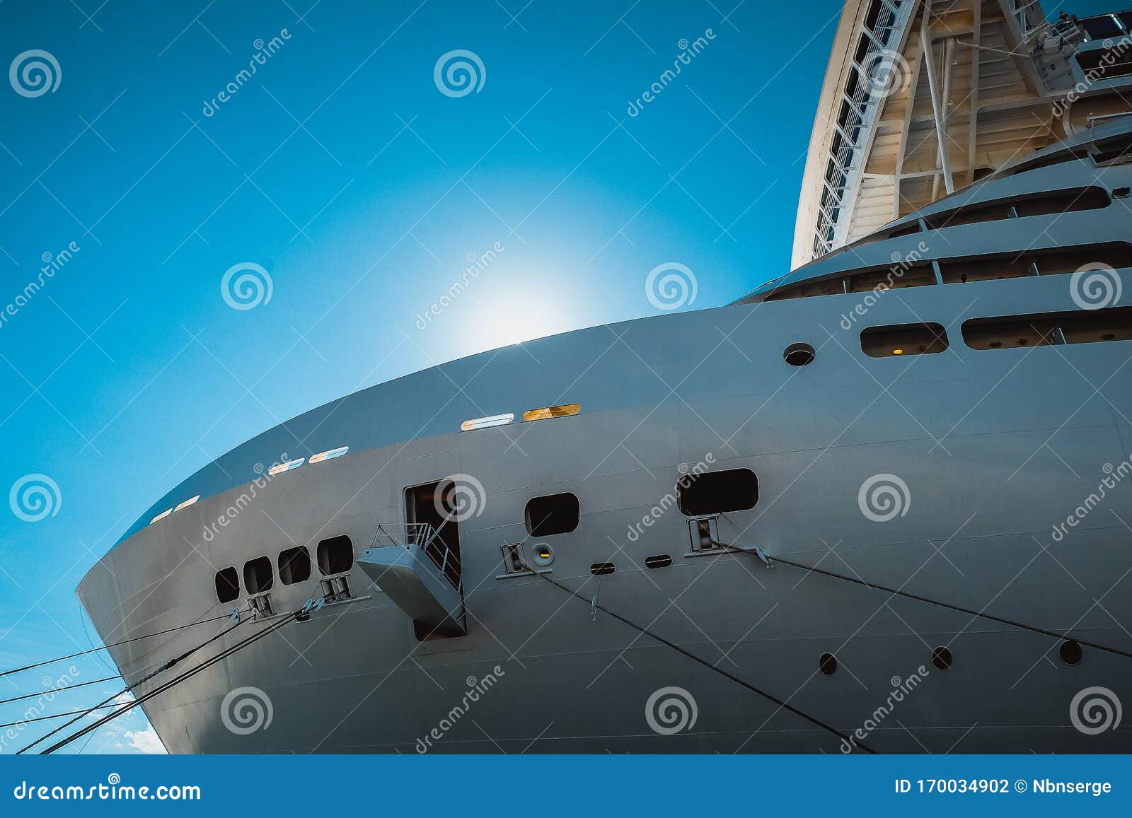 Closeup of the Front of a Big Cruise Ship Stock Photo - Image of large ...