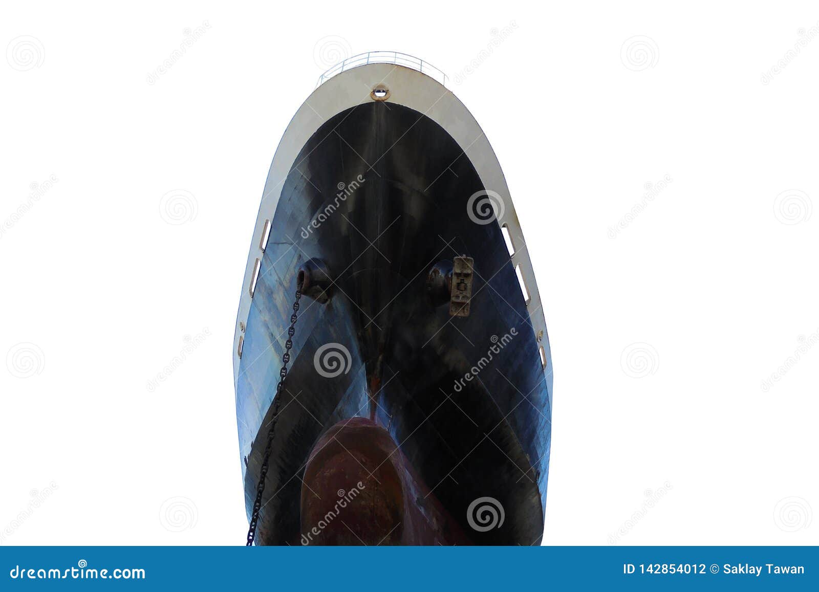 Closeup Front Boat or Forward Ship Up Risen Angle Stock Photo - Image ...