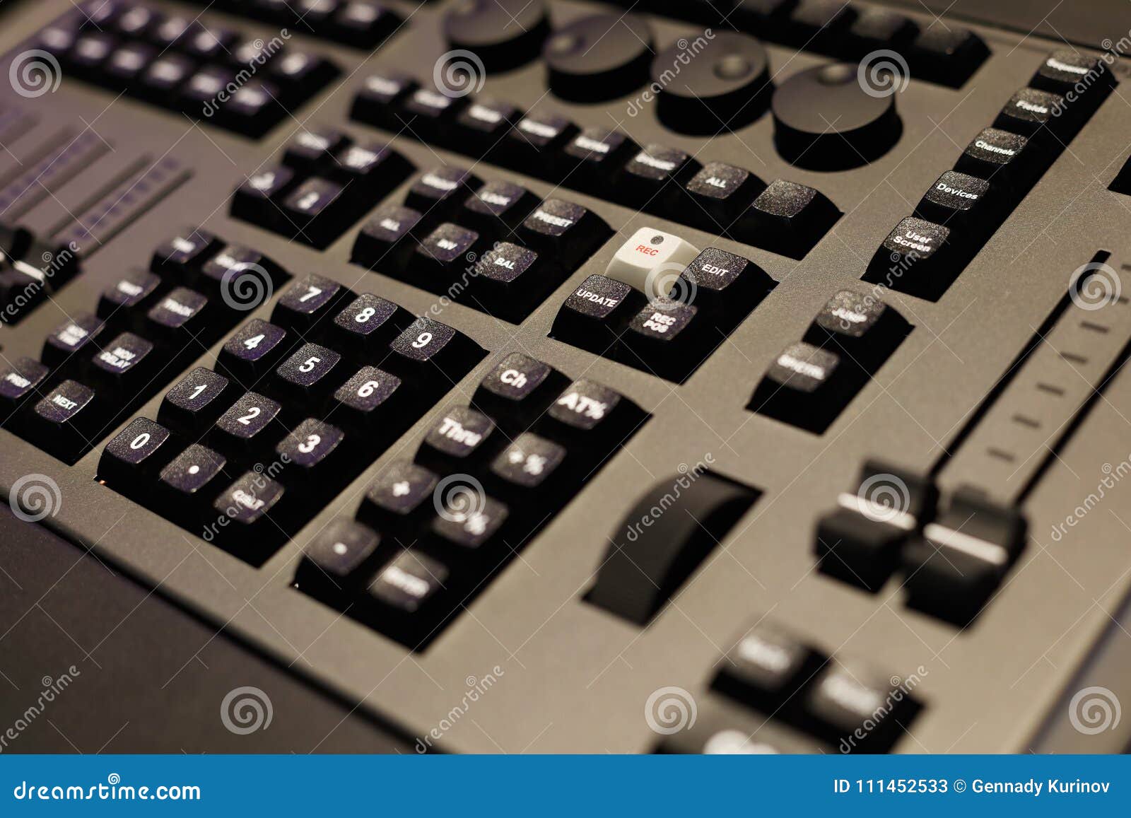 Closeup of Lighting Control Console Stock Image - Image of desk, modern ...