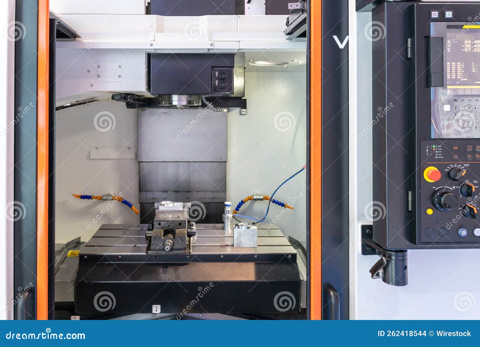 Closeup Front View of Numerically Controlled Machine Tool Stock Photo ...