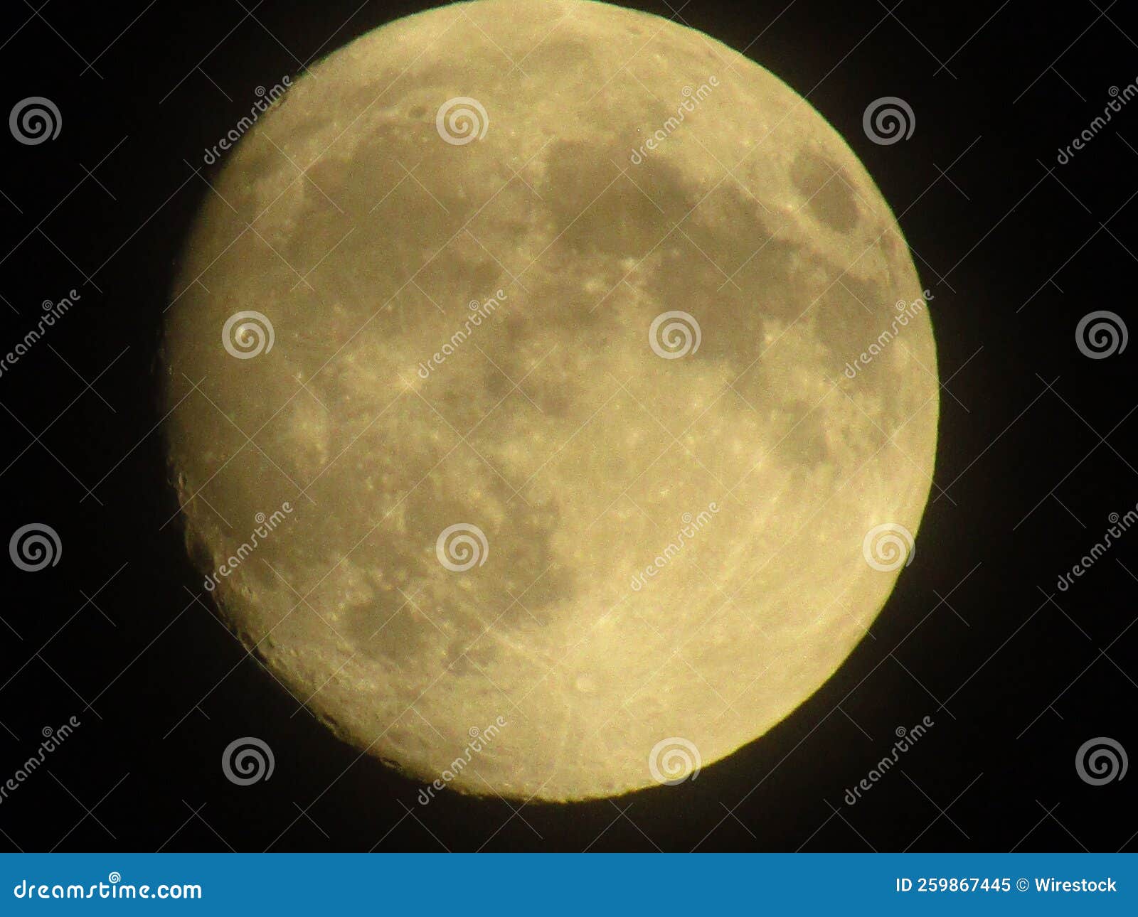 Closeup of a Full Moon Surface Against a Black Background Stock Image ...
