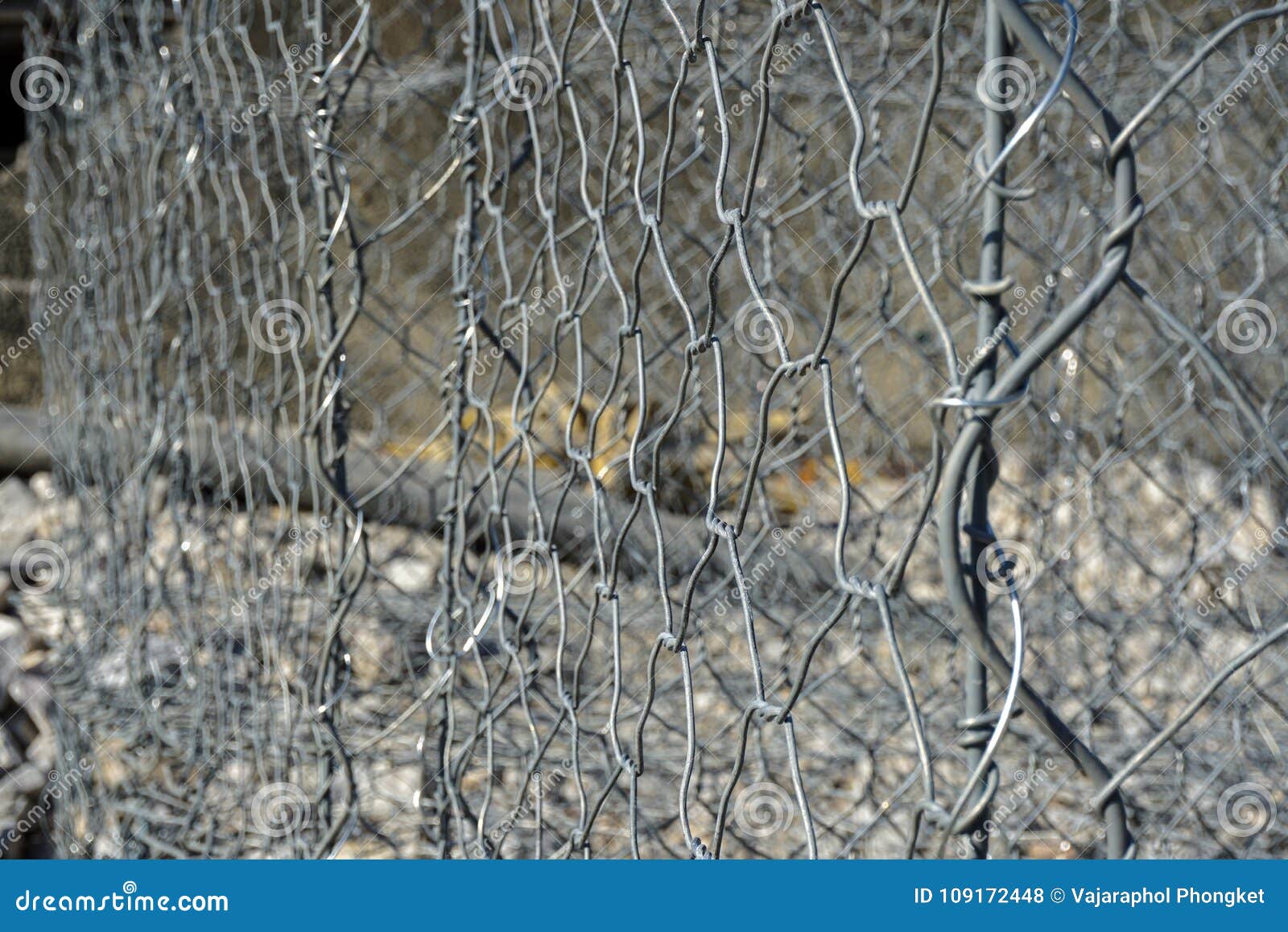 Closeup Galvanized Wire Mesh Box for Gabion Stone Wall Stock Photo ...