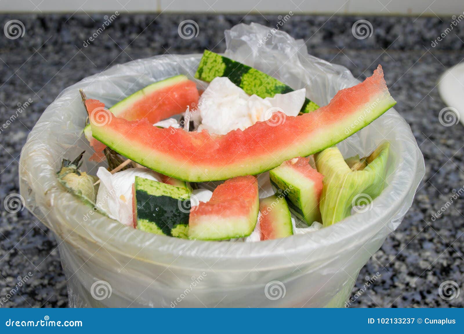 Garbage Bucket at the Kitchen Stock Image - Image of cleaning, plastic ...