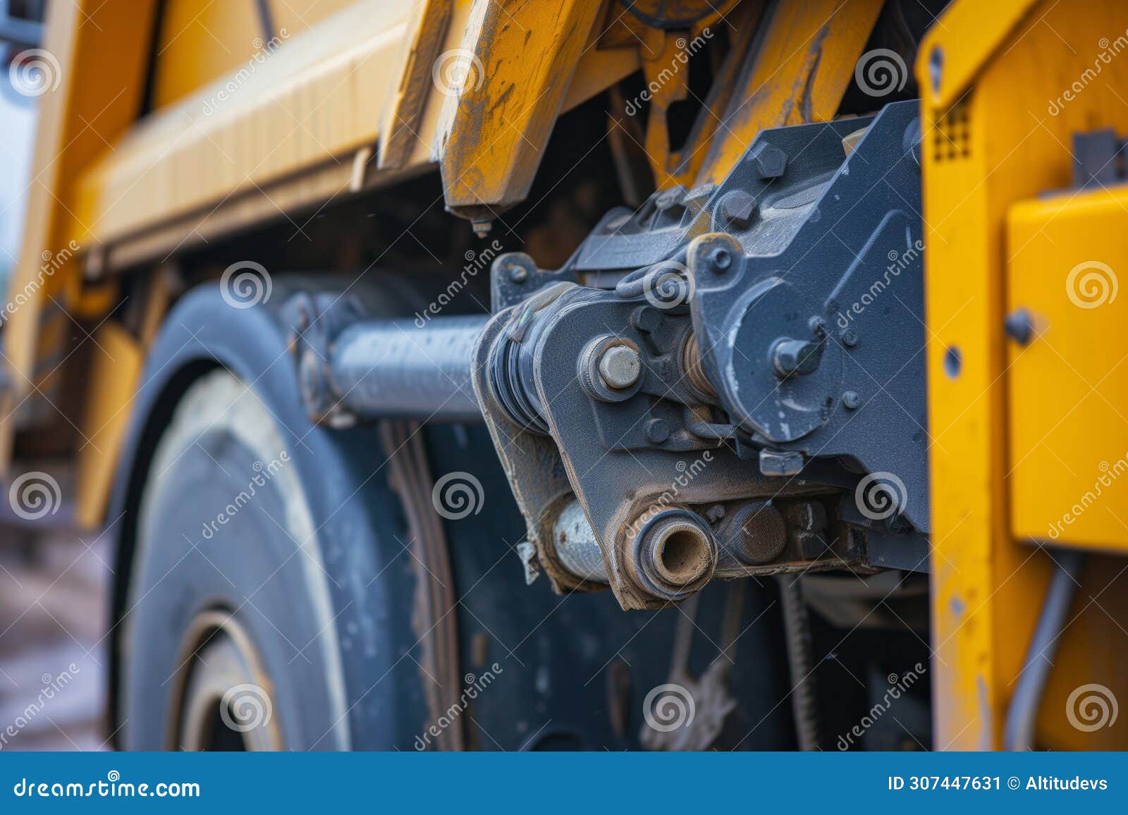 Closeup of a Garbage Trucks Compactor Mechanism from the Side Stock ...