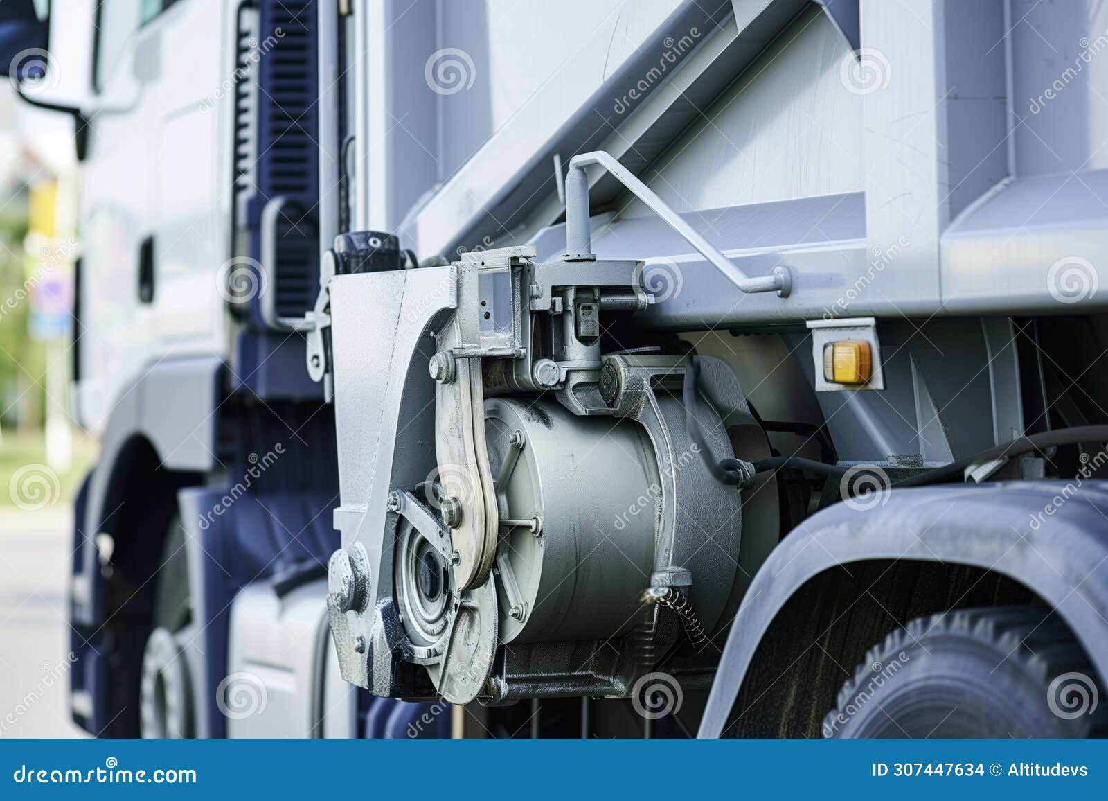 Closeup of a Garbage Trucks Compactor Mechanism from the Side Stock ...
