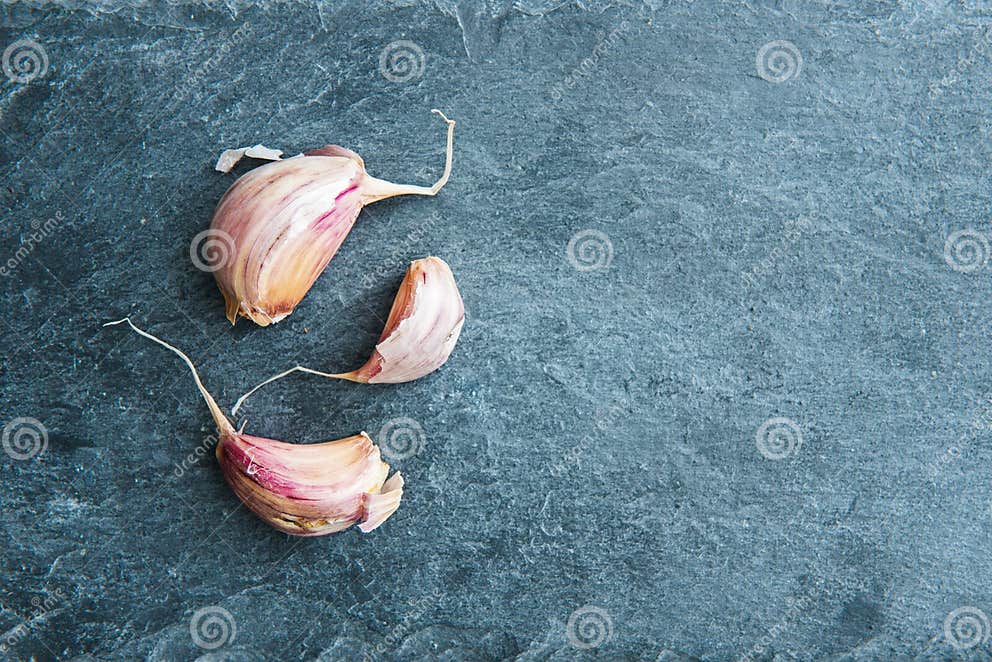 Closeup on Garlic on Stone Substrate Stock Image - Image of healthy ...