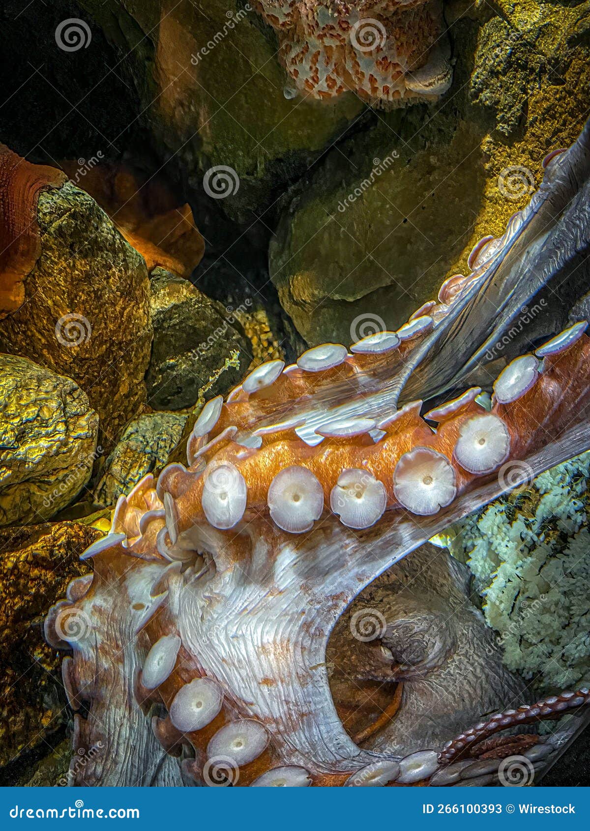 Closeup of a Giant Pacific Octopus Underwater Stock Image - Image of ...