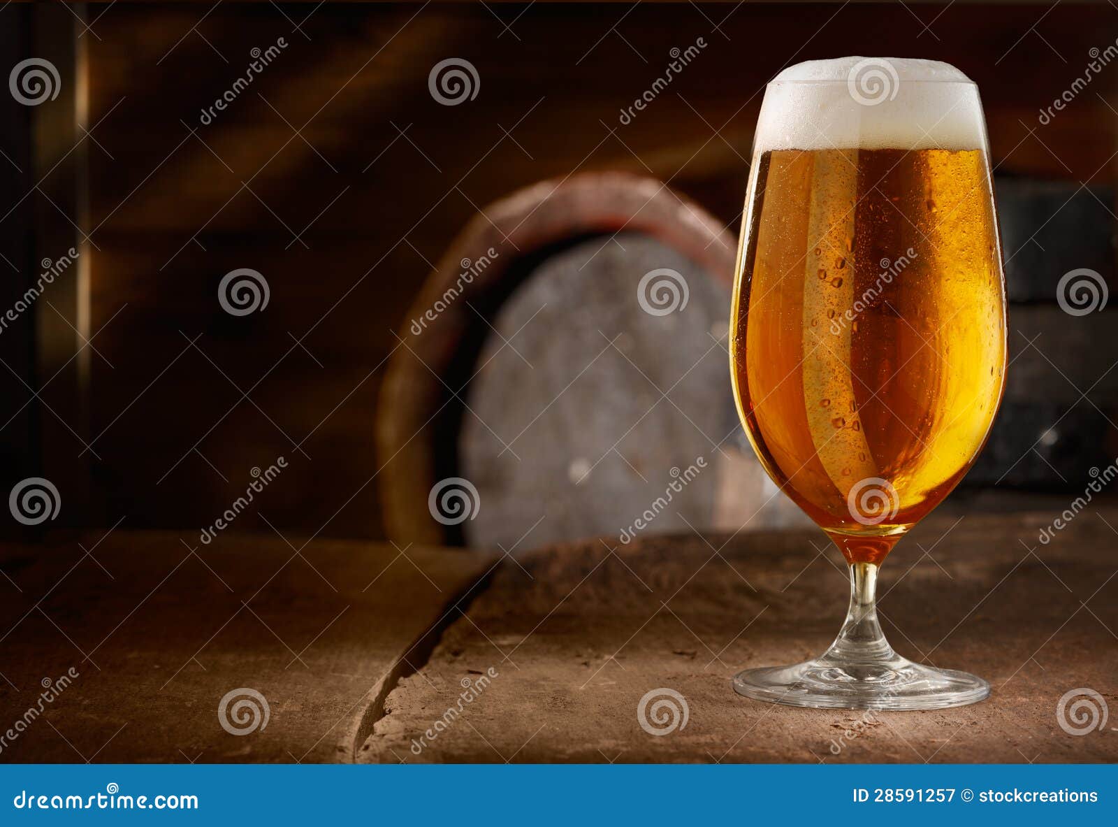 Closeup of a Glass of Fresh Foamy Beer Stock Image - Image of ...
