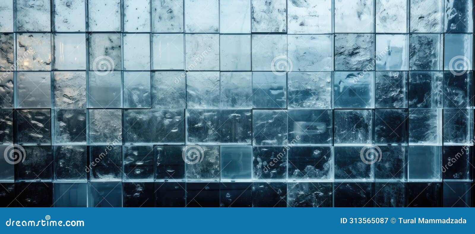 Closeup of a Facade with Rectangular Glass Windows in a City Building ...