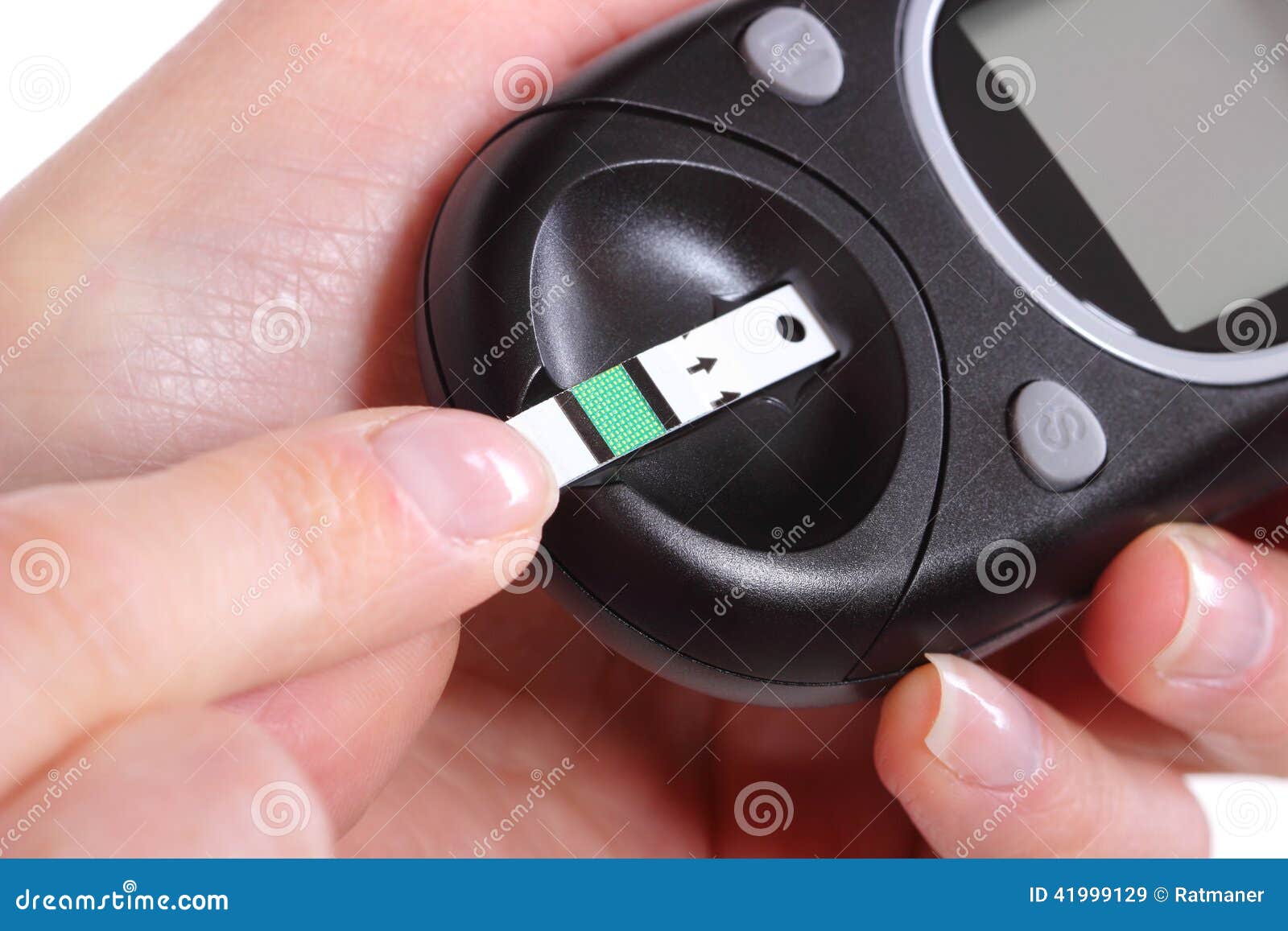 Closeup of Glucometer and Finger Stock Image - Image of technology ...