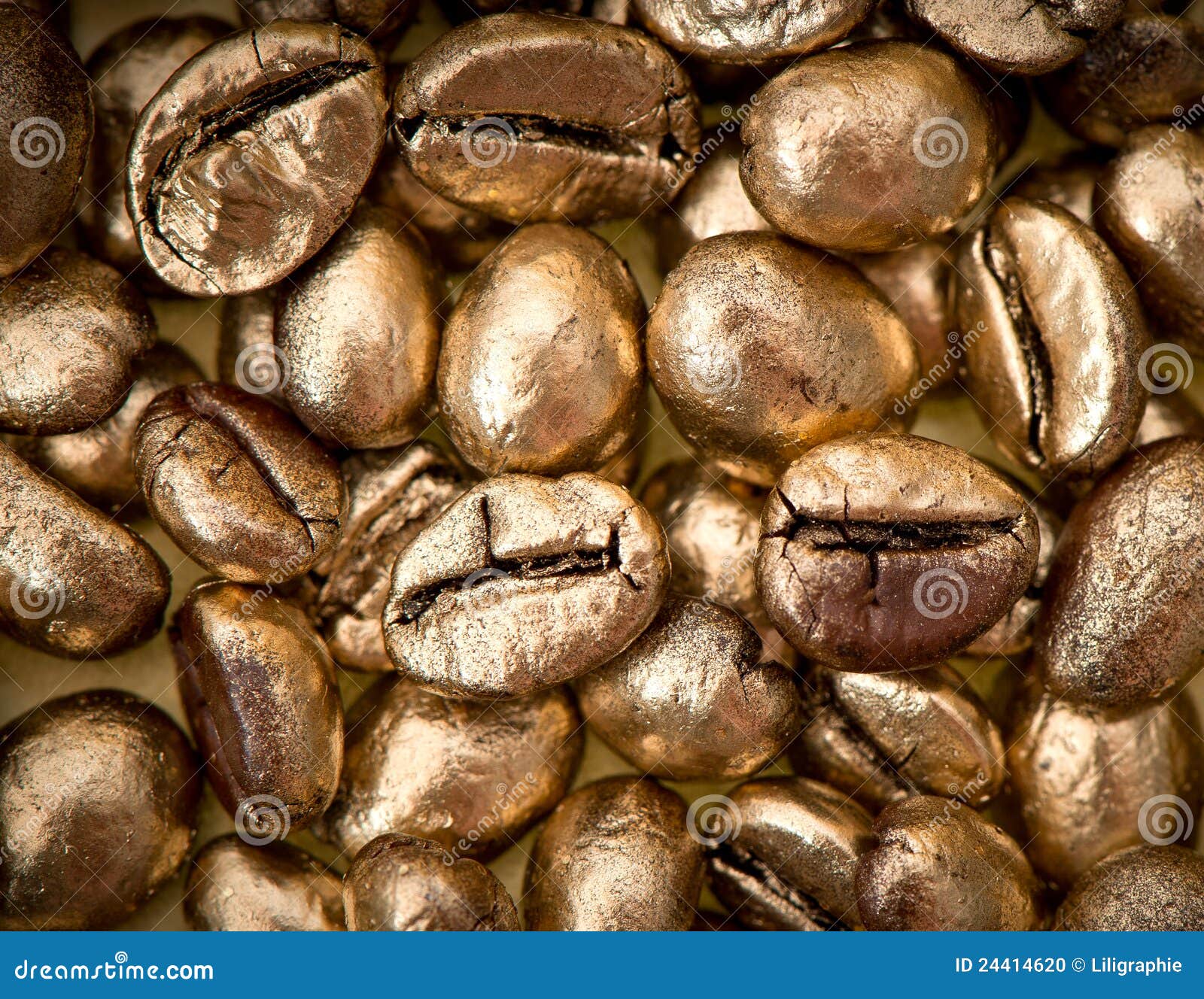 Golden Coffee Beans Isolated On White Background. Hand Drawn Yellow ...