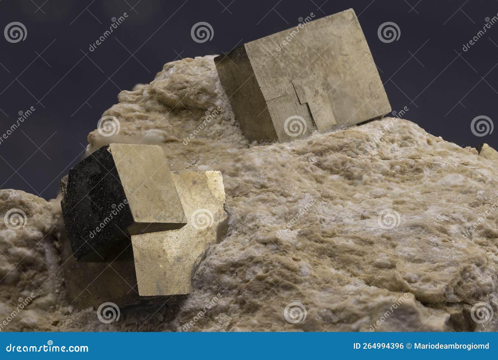Closeup of Golden Colored Pyrite Mineral Stock Photo - Image of geology ...