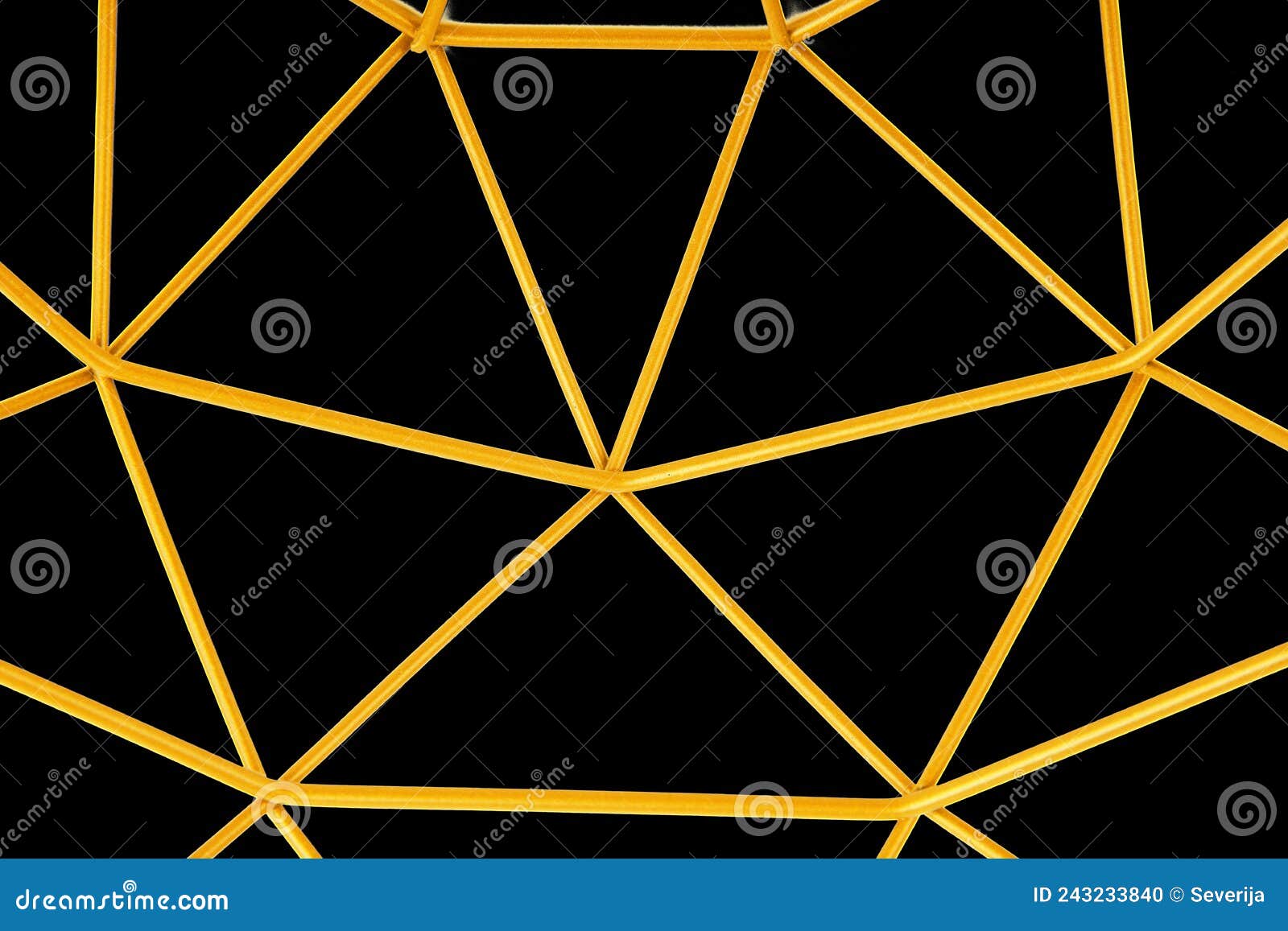 Golden Triangle Shaped Isolated on Black Background Stock Photo - Image ...