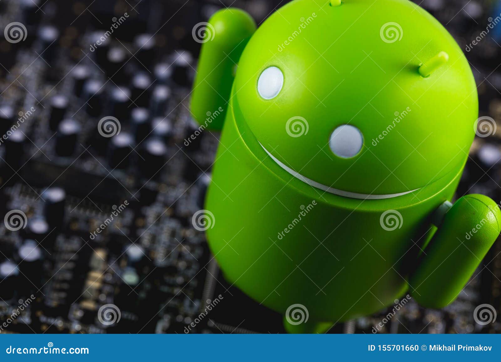 Google Android Figure on the Circuit Board Editorial Image - Image of ...