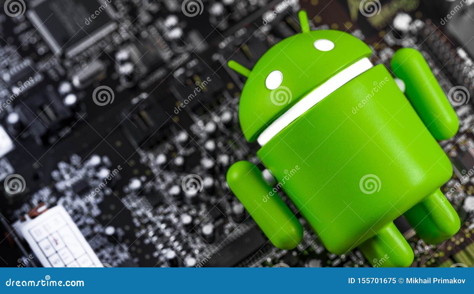Google Android Figure with Circuit Board Editorial Image - Image of ...
