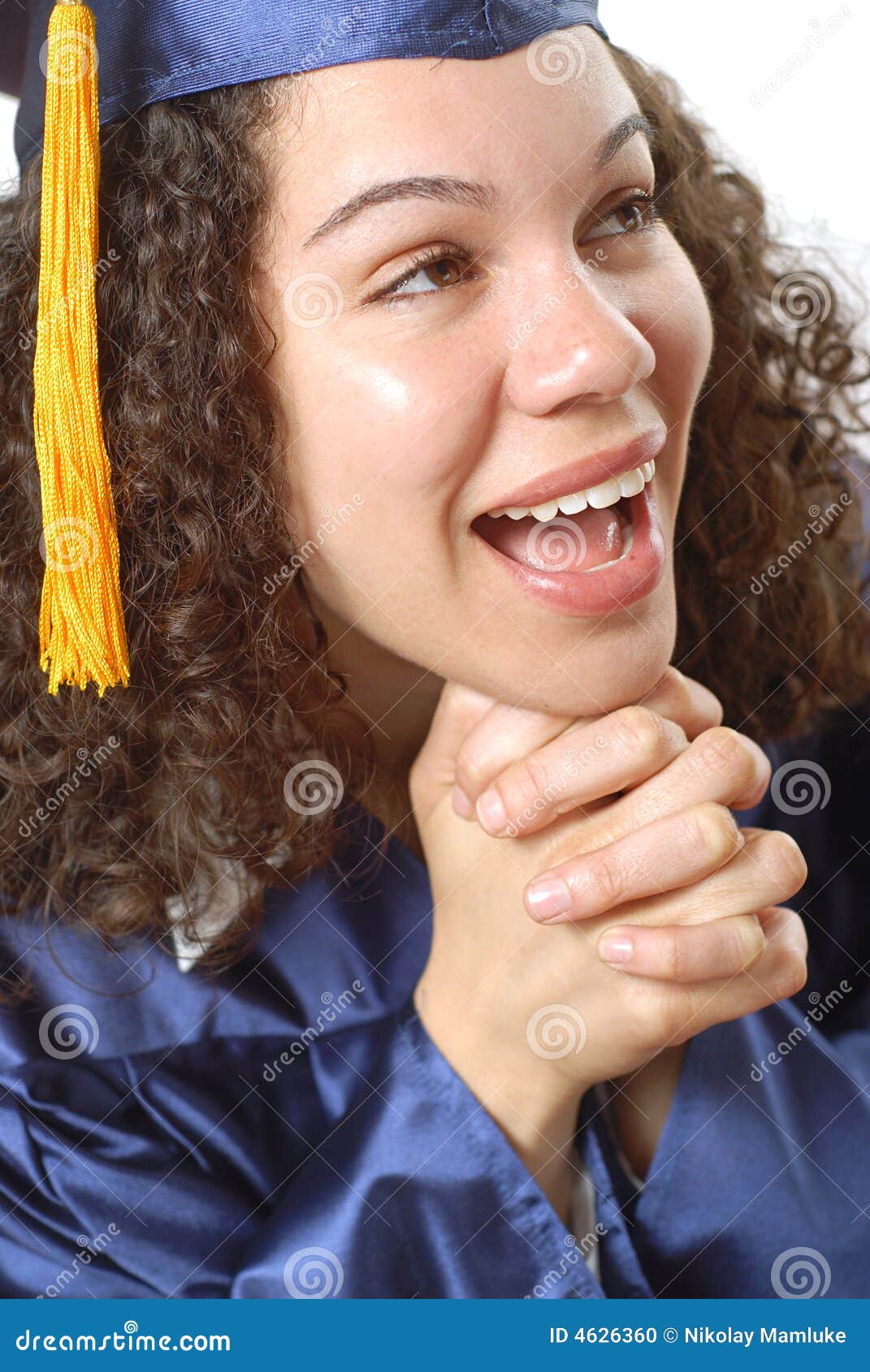 Closeup of grad s face stock photo. Image of blue, girl - 4626360