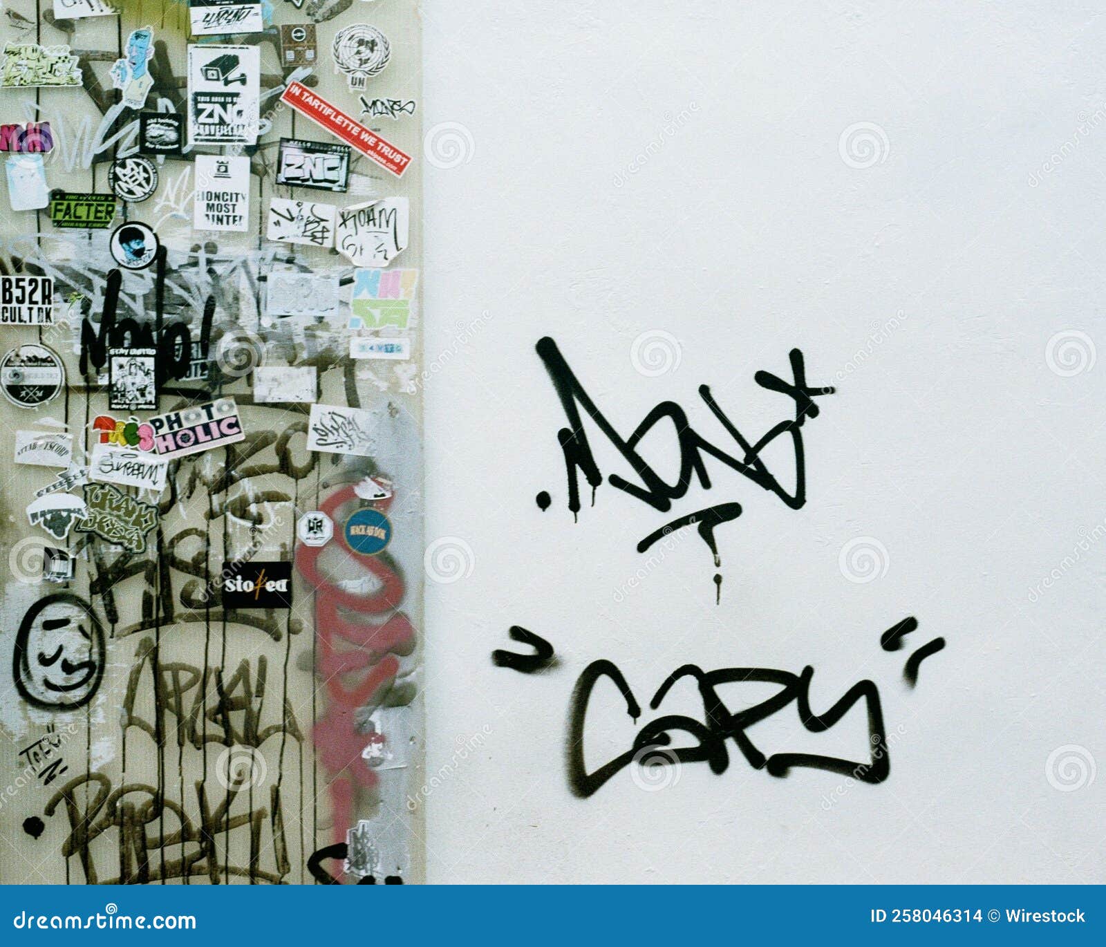 Closeup of Graffiti Arts on a White Wall Editorial Stock Image - Image ...