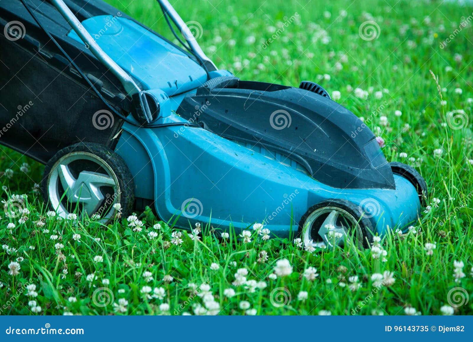 Closeup of grassmower stock image. Image of nature, grass - 96143735