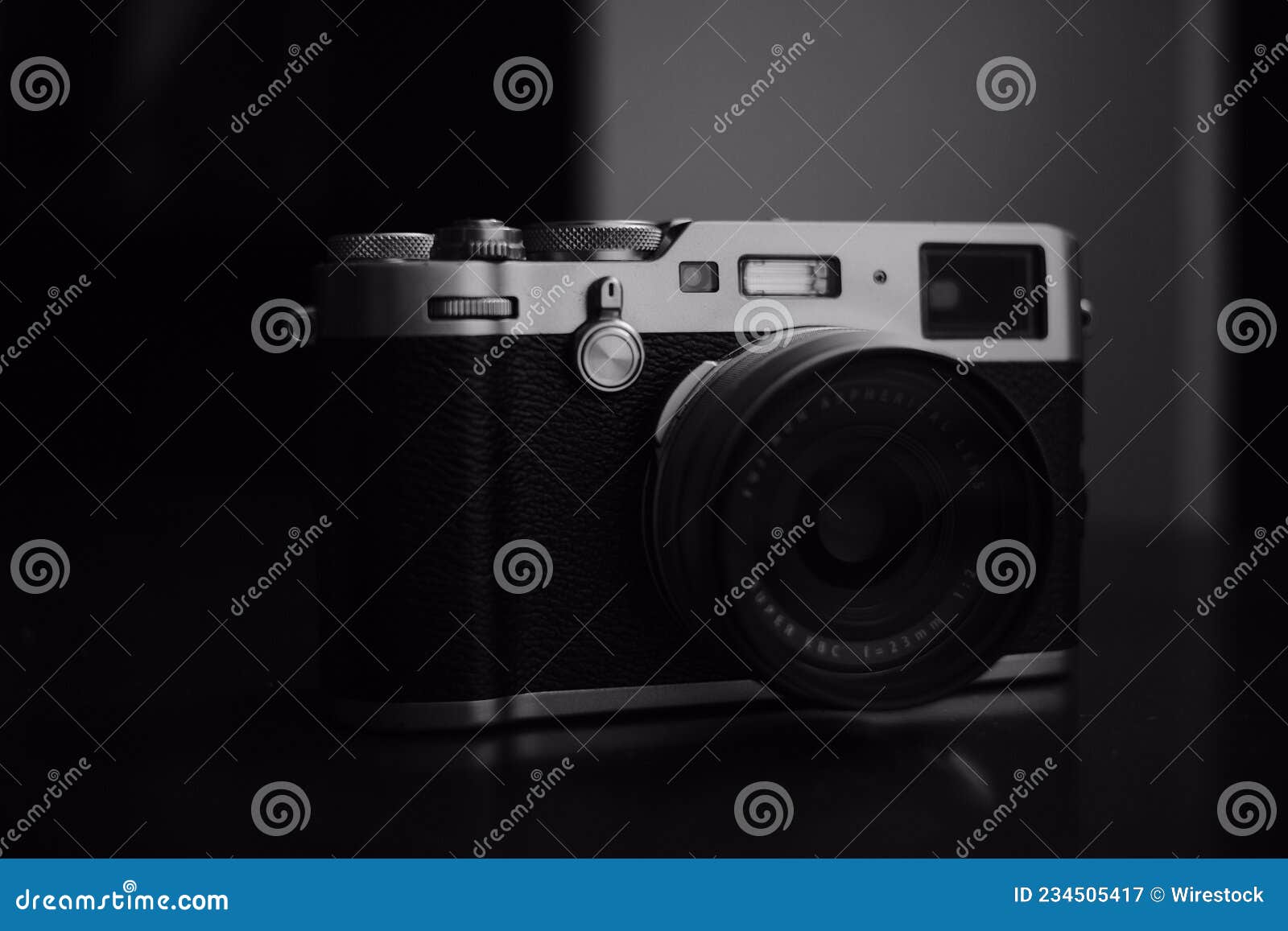 Closeup Grayscale Shot of a Camera Stock Image - Image of film ...