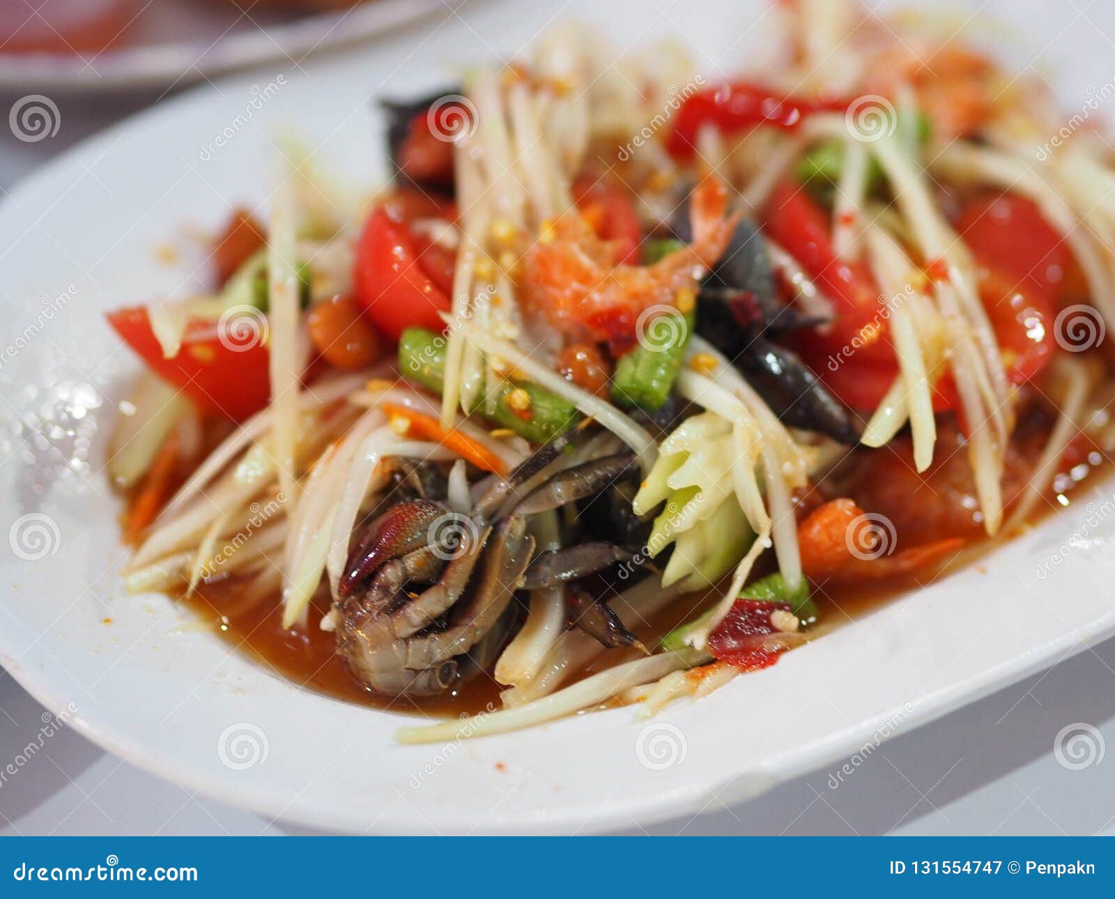 Green Papaya Salad Put Pickled Crab and Pickled Fish Stock Image ... Green Papaya Salad Put Pickled Crab and Pickled Fish Stock Image ...