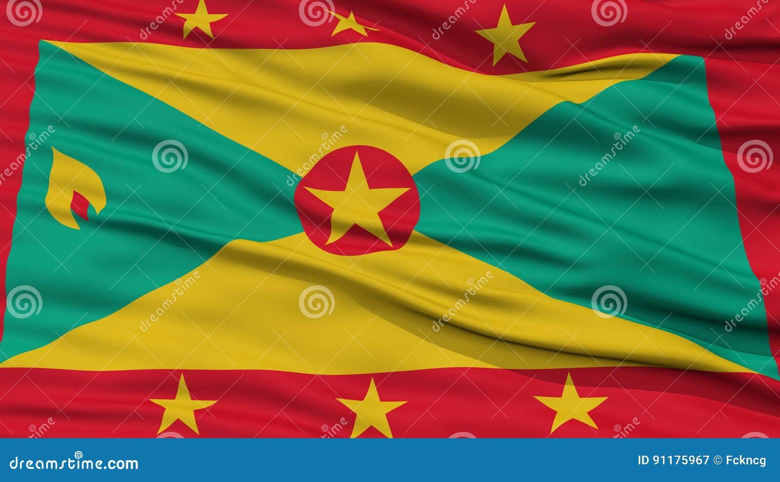 Closeup Grenada Flag stock illustration. Illustration of sign - 91175967