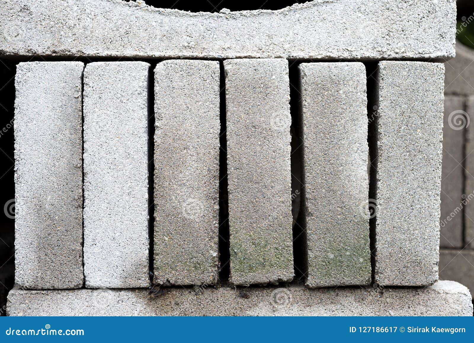 Grey Cement Block Stack, Construction Material Stock Image - Image of ...