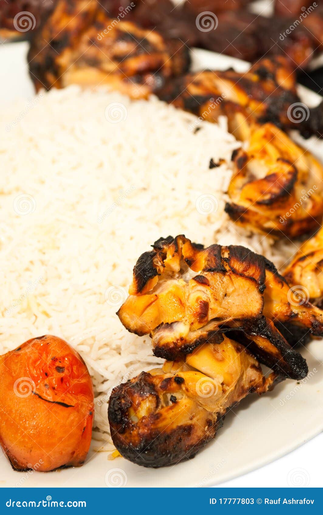 Closeup of Grilled Chicken and Rice Stock Image - Image of takeaway ...