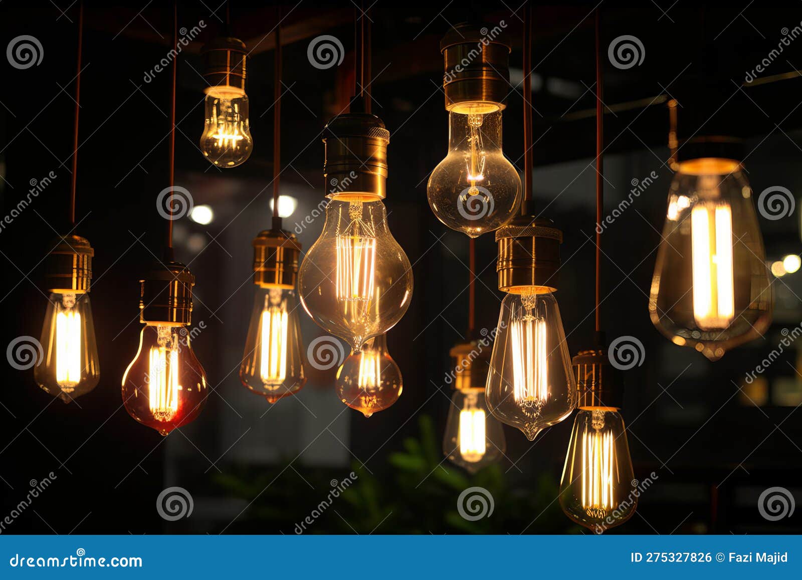 Closeup on Group of Different Vintage Edison Light Bulb Types ...