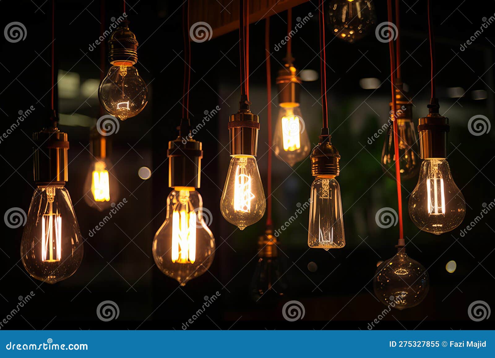 Closeup on Group of Different Vintage Edison Light Bulb Types ...