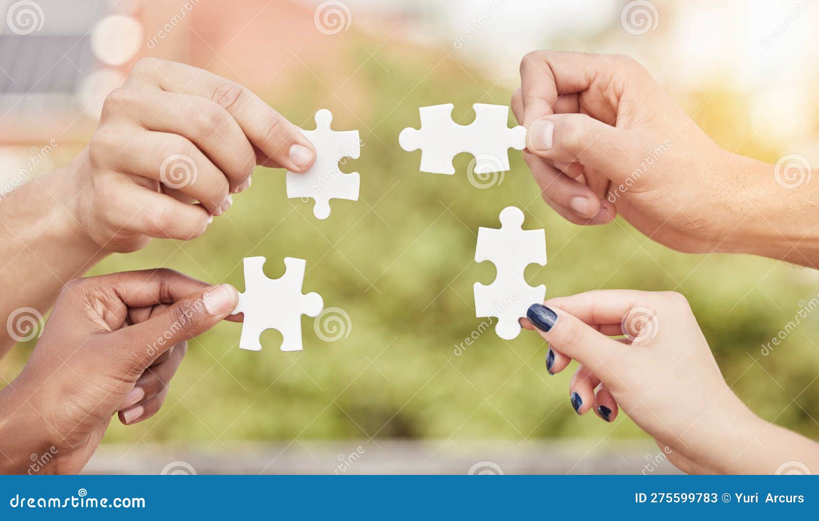 Closeup Group of People, Hands and Puzzle for Teamwork, Solution and ...