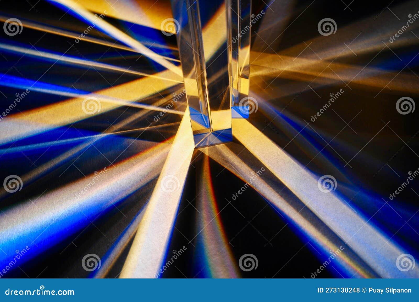 Dispersion of Light through Triangular Glass Prisms Creating Shade and Shadow. Stock Photo ...